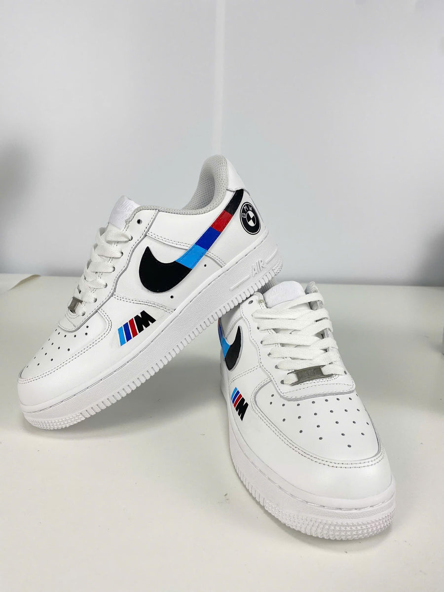 Custom Air Force 1 White BMW Logo And Stripes – insdrip