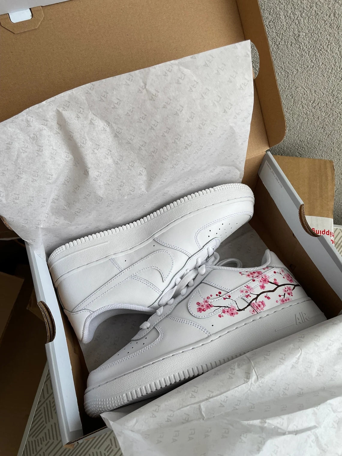 Custom Air Force 1 White Cherry Blossom Design – insdrip
