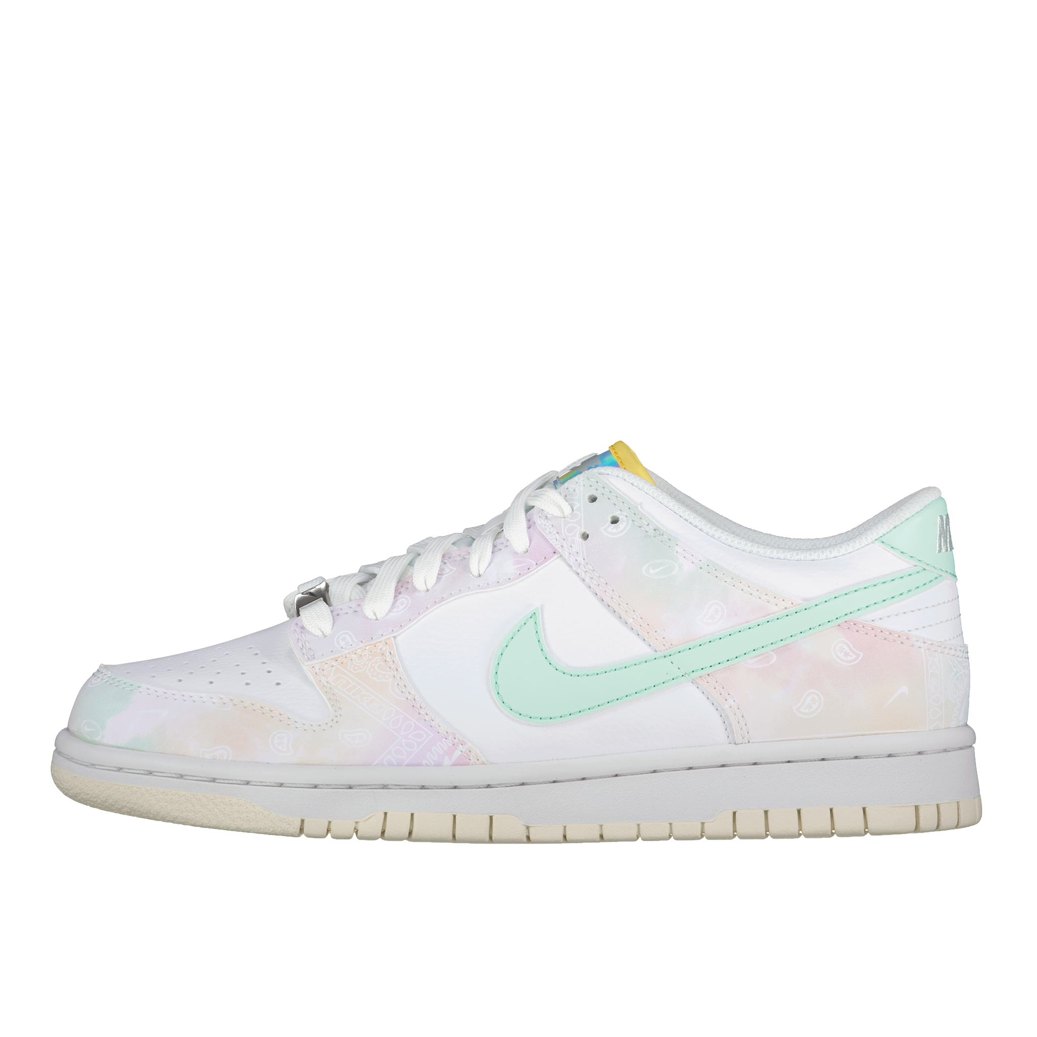 Custom Dunk Shoes Dreamy Pastel Pink Light Blue Paisley Pattern – insdrip