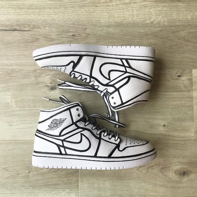 Custom Air Jordan 1 Cartoon Outline – insdrip