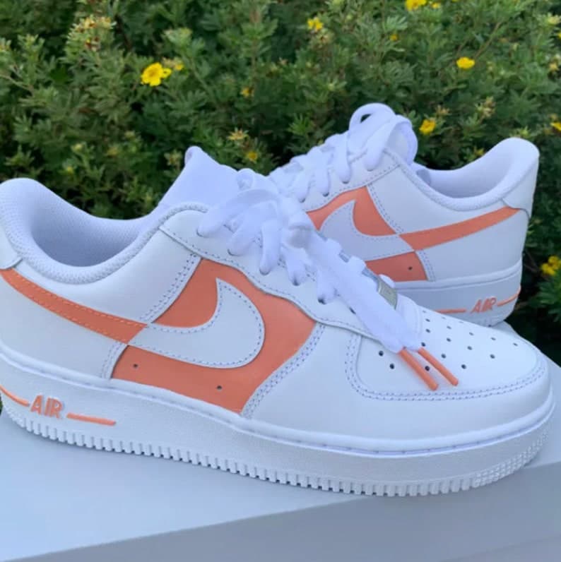 Custom Peach Colorblock Air Force 1 – insdrip