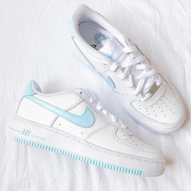 Zapatillas Custom Air Force 1 Baby Blue – insdrip