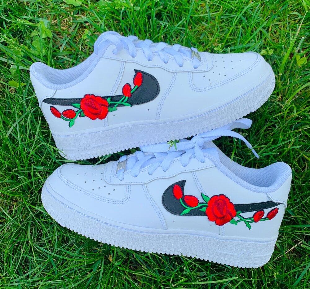 Custom Air Force 1 Red Rose – insdrip