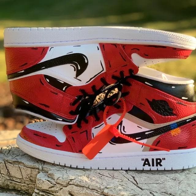 Custom Air Jordan 1 Off White Inspired Cartoon – insdrip
