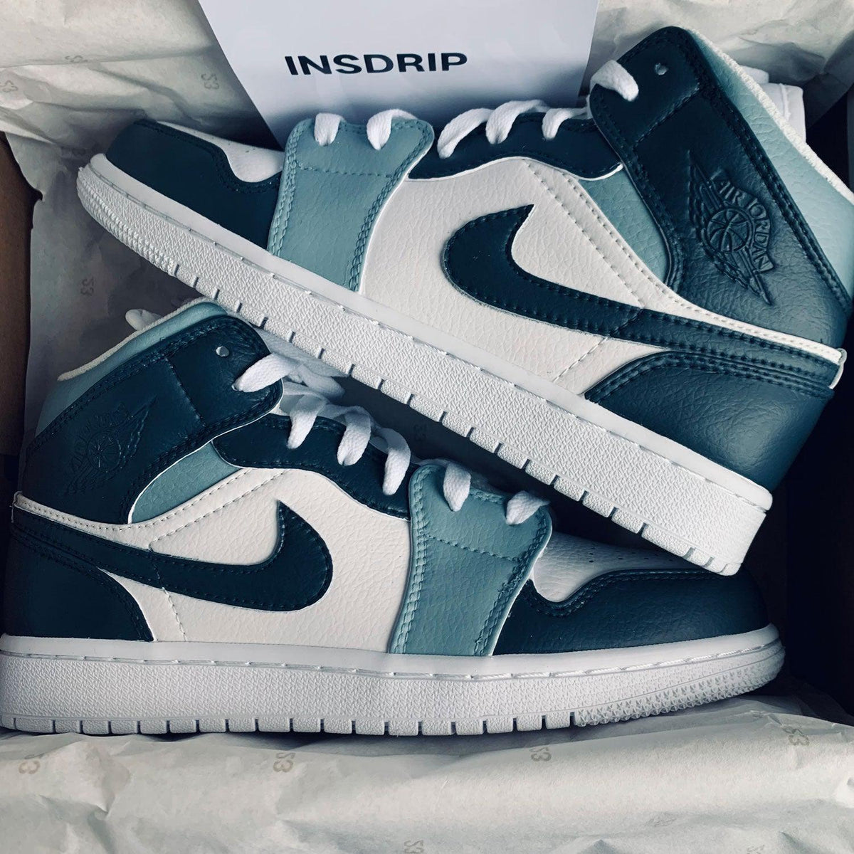 NAVY BLUE AIR JORDAN 1 CUSTOM – insdrip